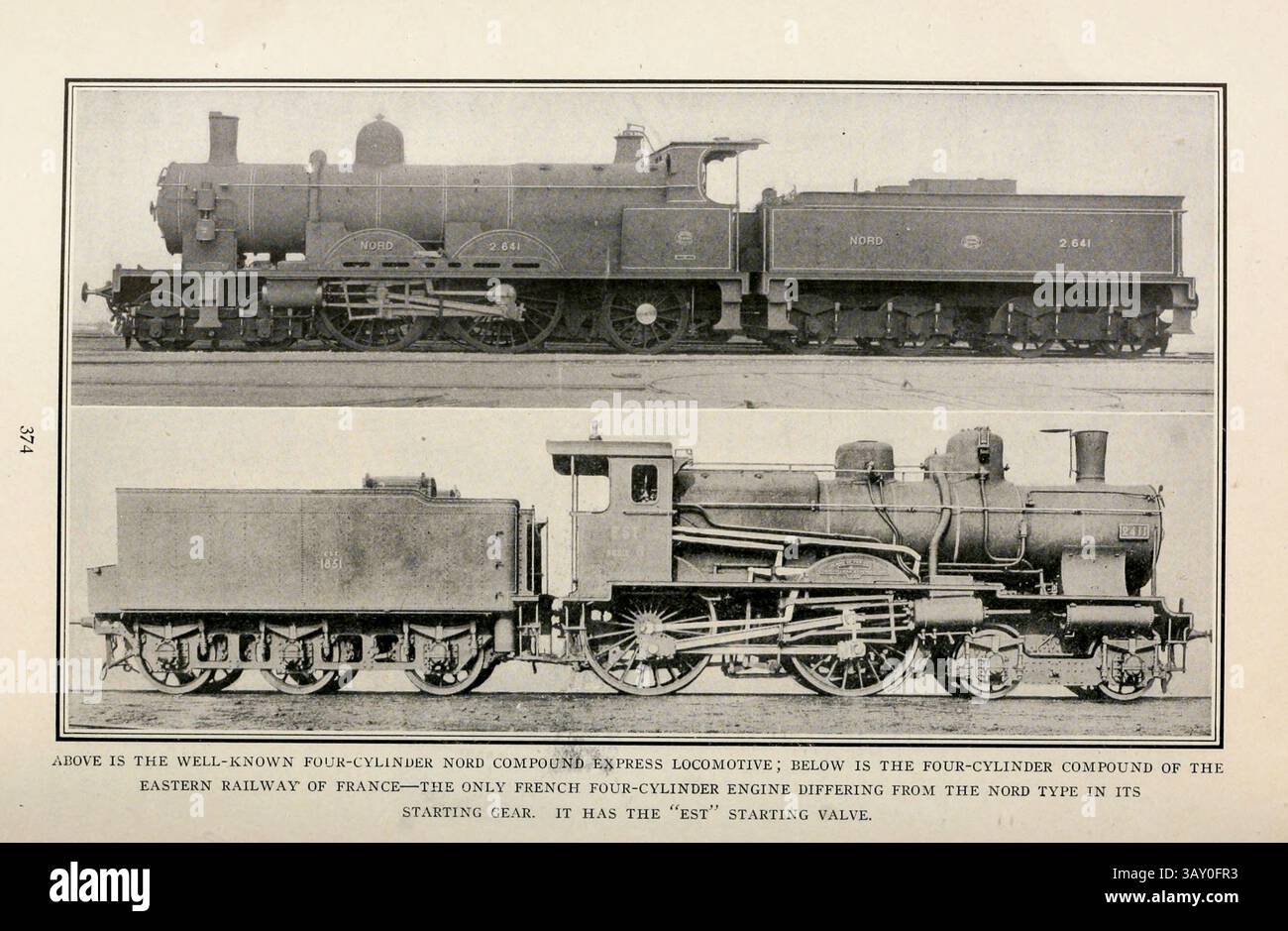 Above the well known four cylinder Nord Compound express locomotive ...