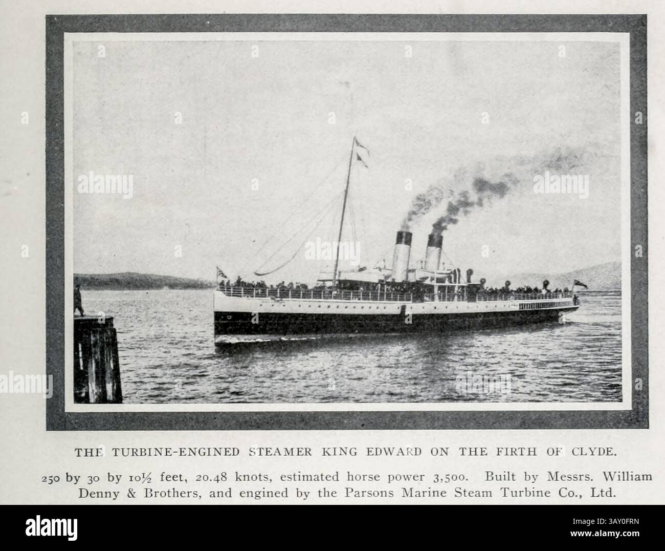 THE TURBINE-ENGINED STEAMER KING EDWARD ON THE FIRTH OF CLYDE. 250 by ...