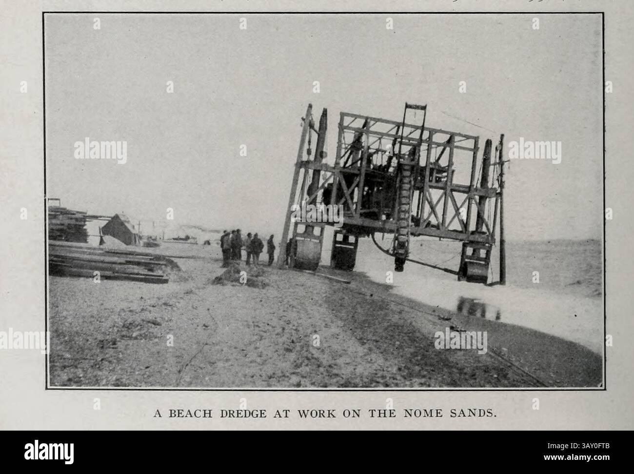 A BEACH DREDGE AT WORK ON THE NOME SANDS from the Article THE GOLD ...