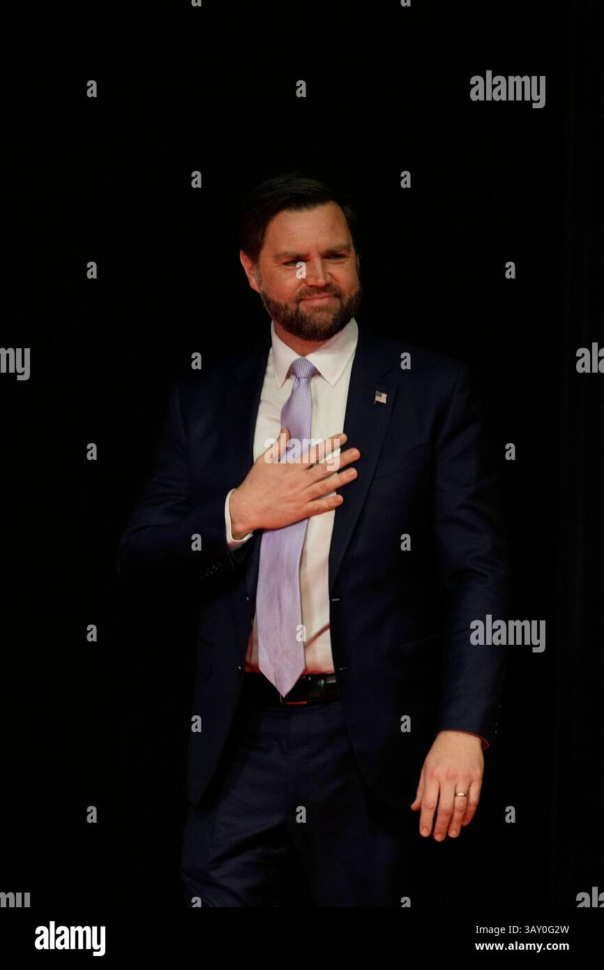 U.S. Vice President JD Vance arrives to speak at the Rajasthan ...