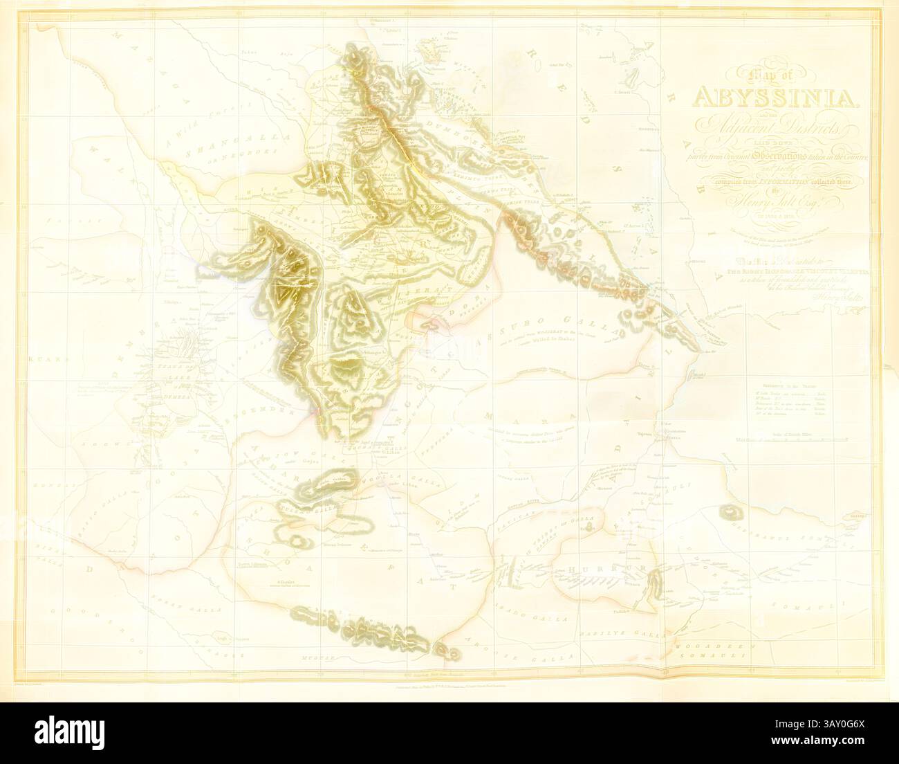 A detailed historical map of Abyssinia, showcasing its topography and ...
