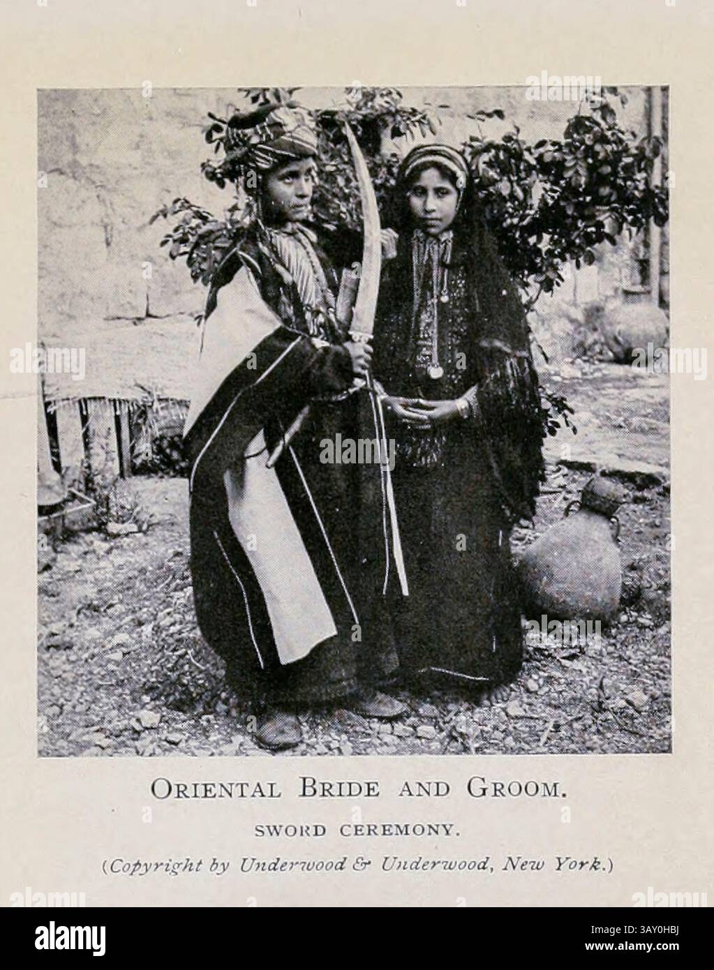 Oriental bride and groom, sword ceremony from Orientalisms in Bible ...
