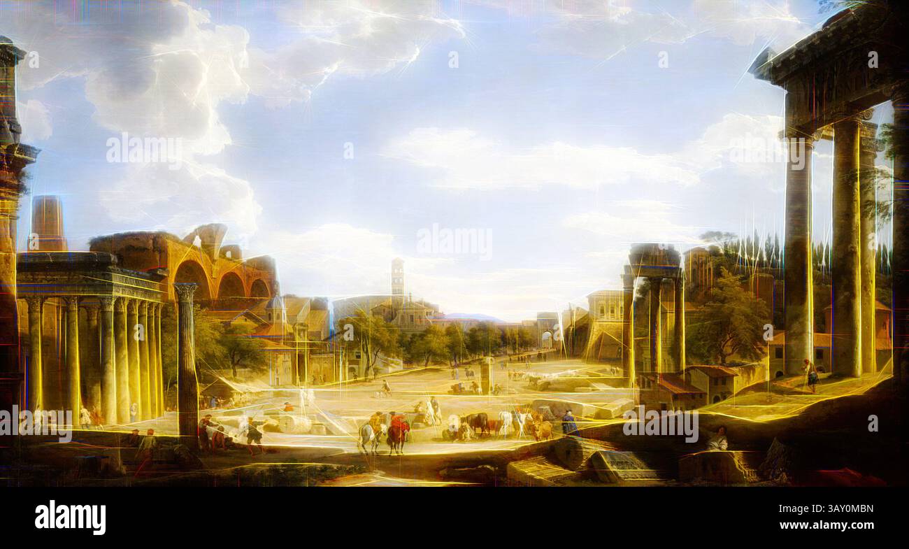 Sprawling ancient cityscape features grand columns hi-res stock ...