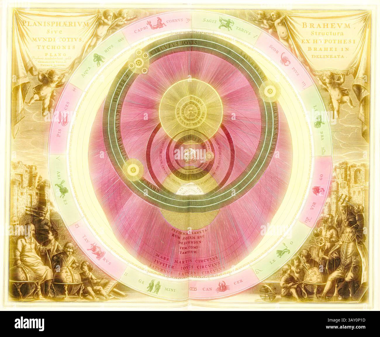 A celestial diagram illustrating an elaborate model of the universe ...