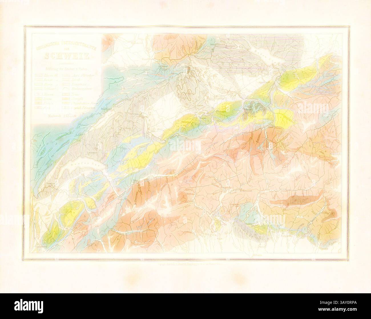 A detailed geological map showcasing various formations and layers ...
