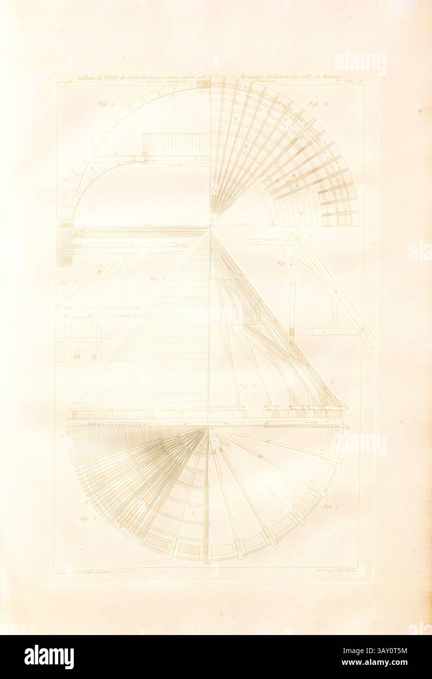 A technical drawing featuring geometric shapes and structural designs ...