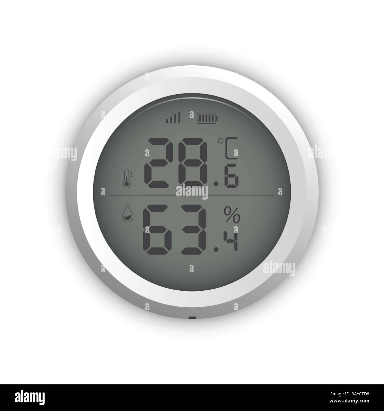 Wall mounted digital controller with hygrometer, Vector illustration ...