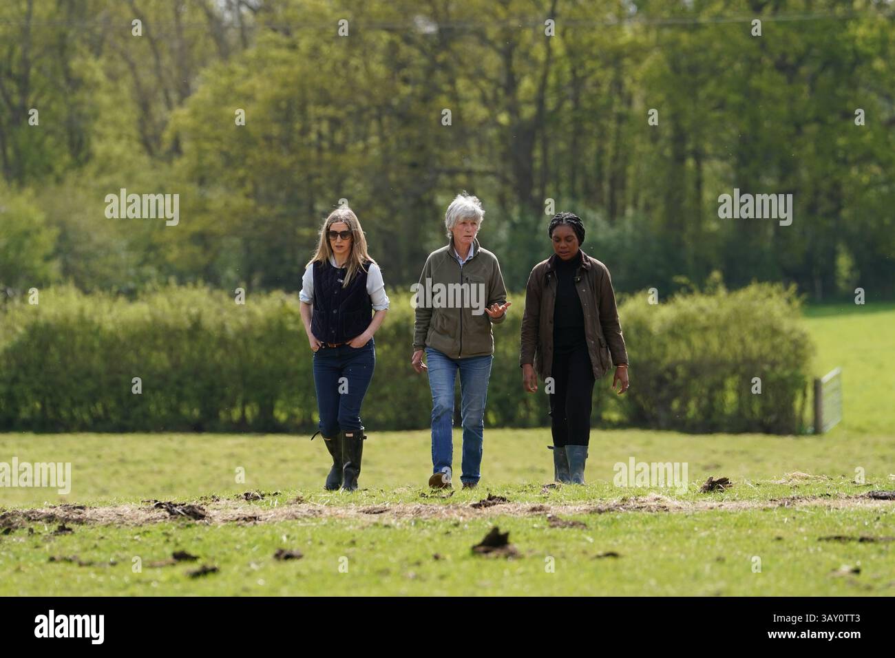 Conservative party leader Kemi Badenoch and Laura Trott speaking with ...
