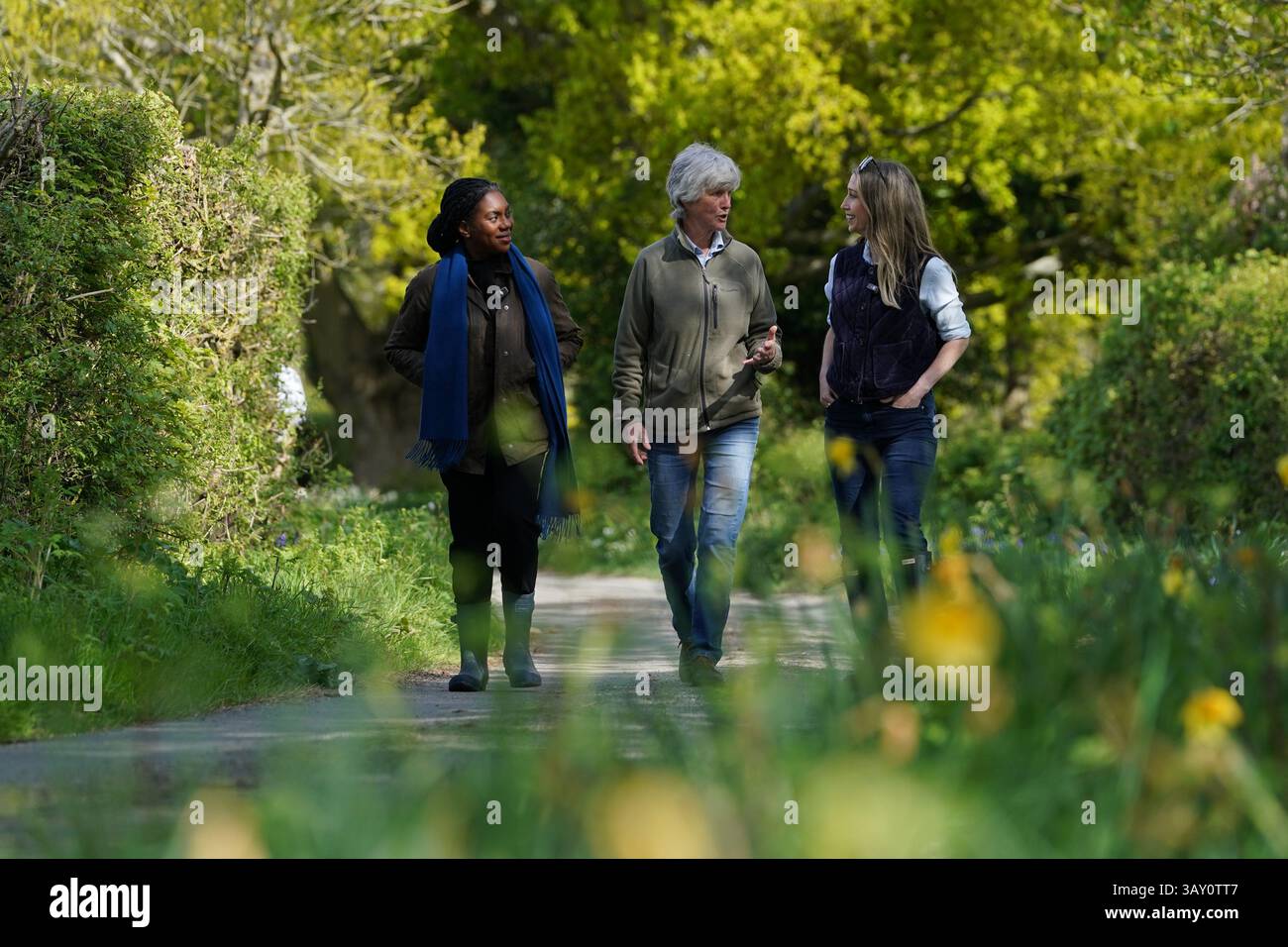 Conservative party leader Kemi Badenoch and Laura Trott speaking with ...