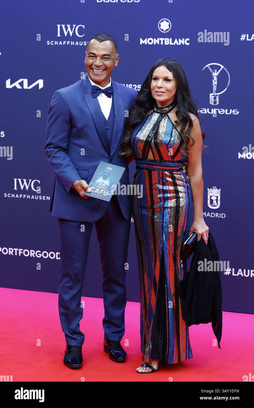 Cafu and Mariah Morais during the Laureus World Sports Awards Madrid 2025 on 21 April 2025 at ...