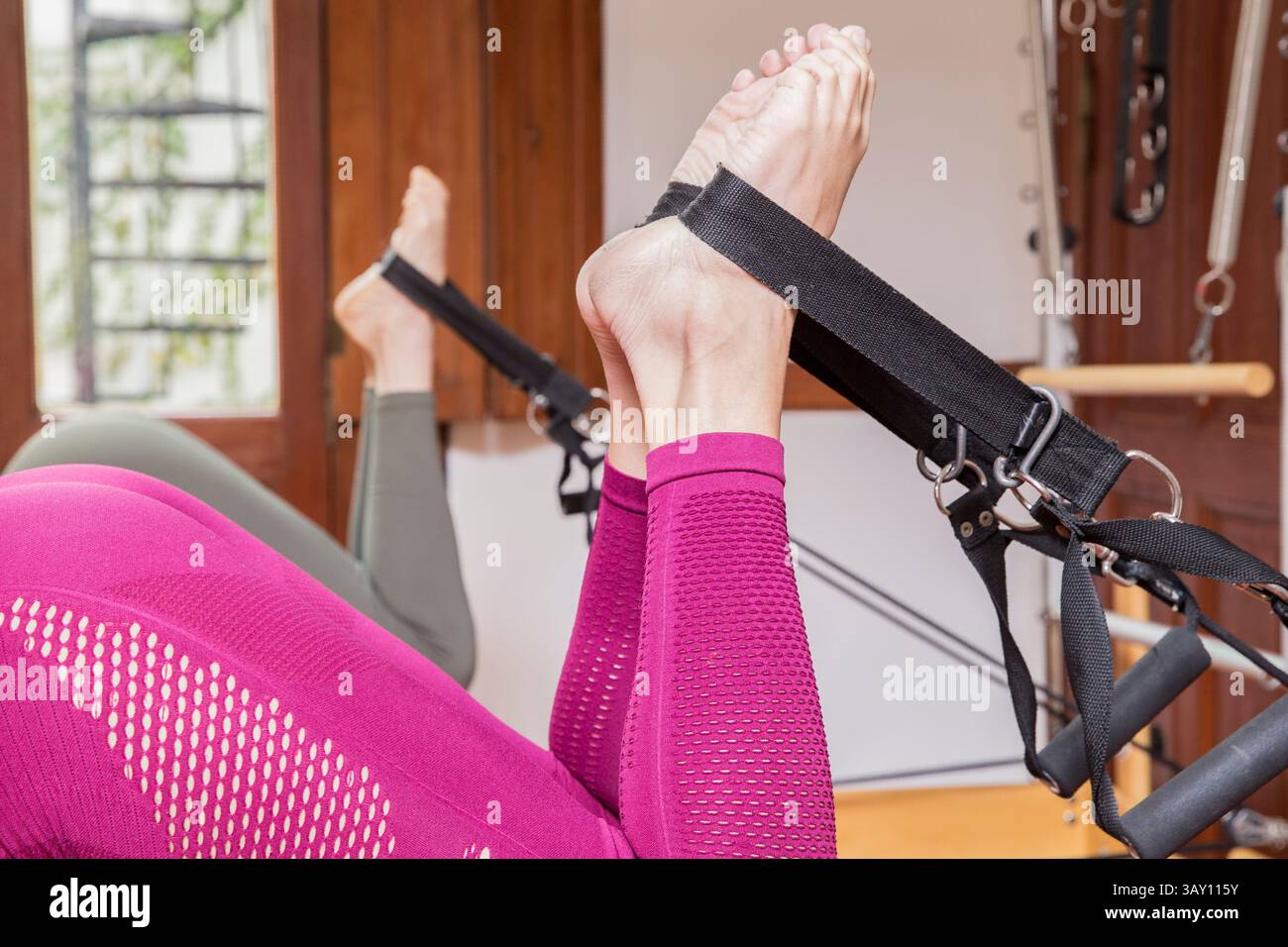 Two women perform leg hi-res stock photography and images - Alamy