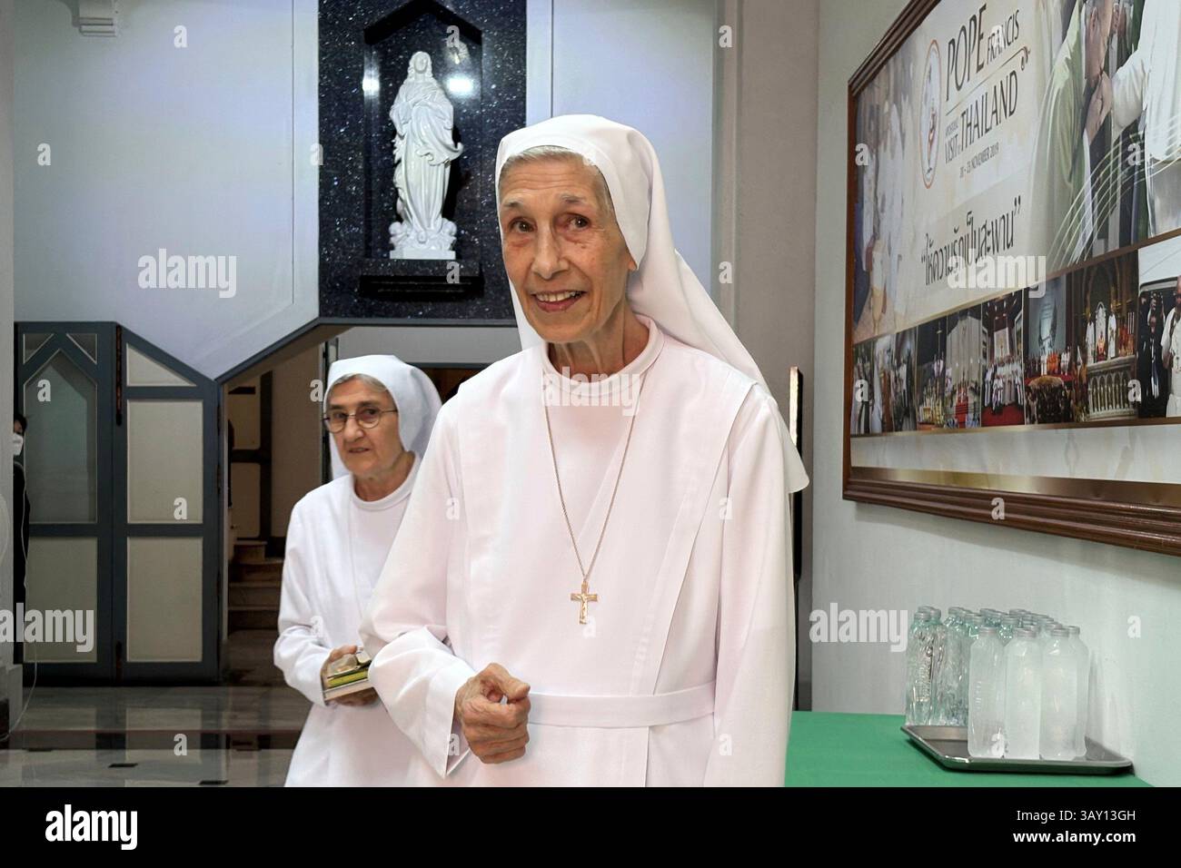 Sister Ana Rosa Sivori, Pope Francis' second cousin, looks on during a ...