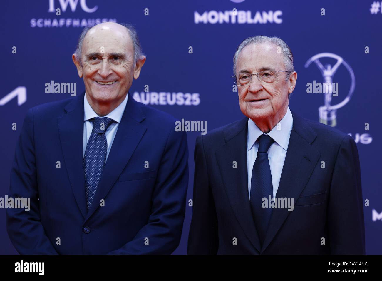 Jose Martinez Pirri and Florentino Perez during the Laureus World ...