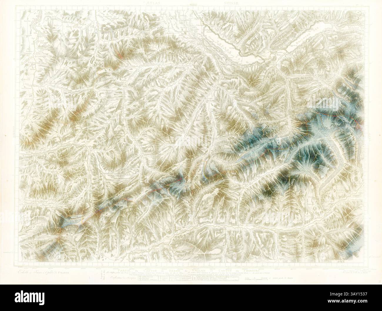 A detailed topographic map showcasing mountainous terrain, highlighting ...