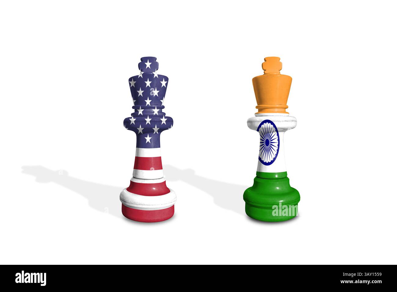Chess made from USA and India flags. Trade, duty, customs and tariffs ...