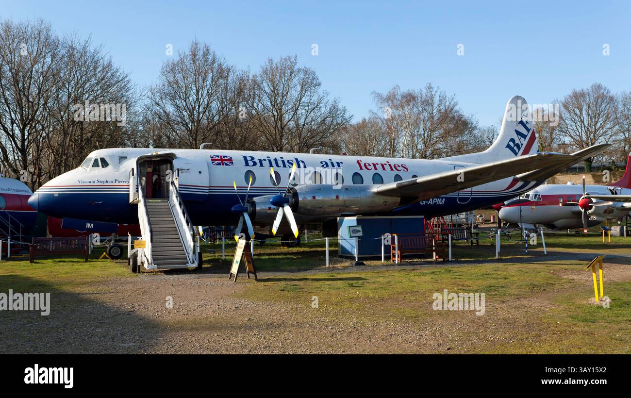 View of the 1958, Vickers 806 Viscount G-APIM, in the Aircraft Park at ...