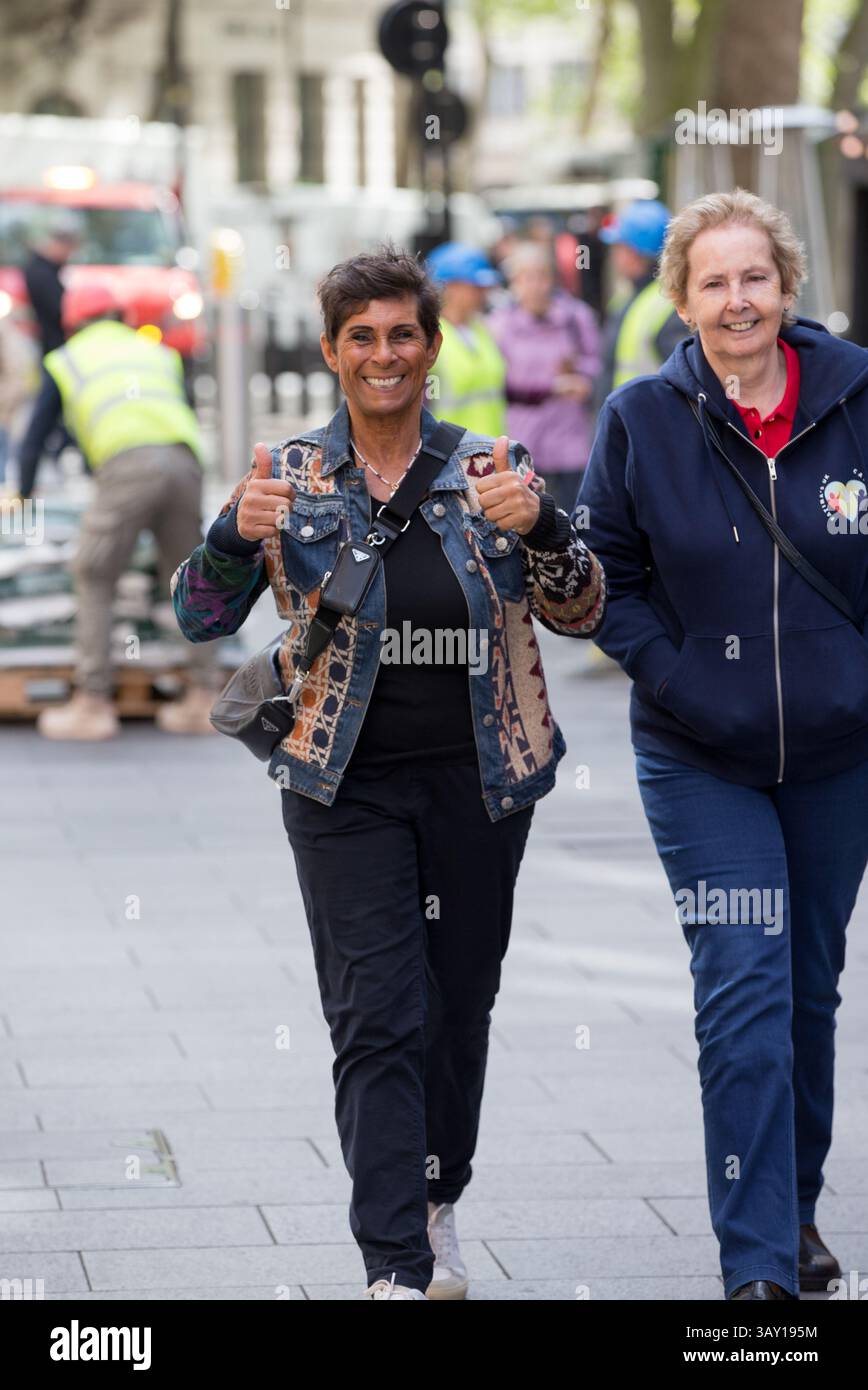 London, England, UK. 22nd Apr, 2025. Olympic medallist Fatima Whitbread ...