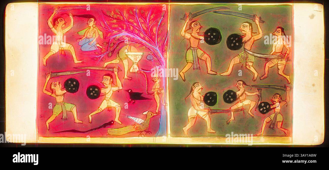 A vibrant illustration depicting a lively scene of traditional dancers ...
