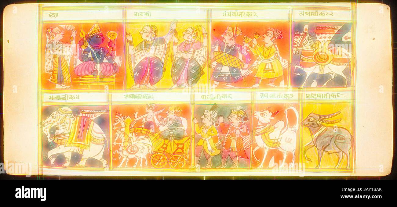 A vibrant collection of traditional illustrations depicting various ...