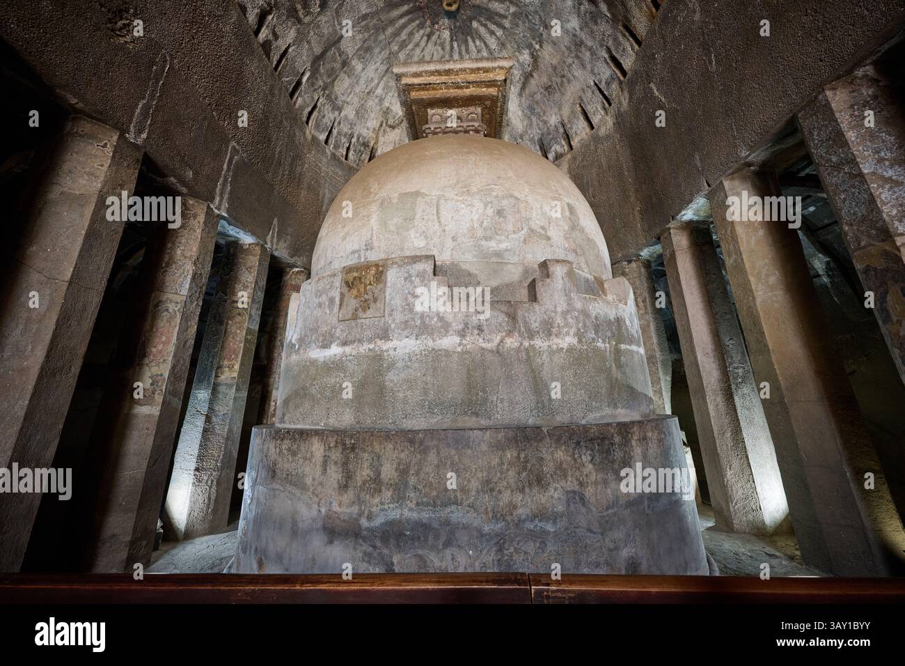 Ajanta caves, interior shot of Cave No. 10, Aurangabad, India, Asia ...