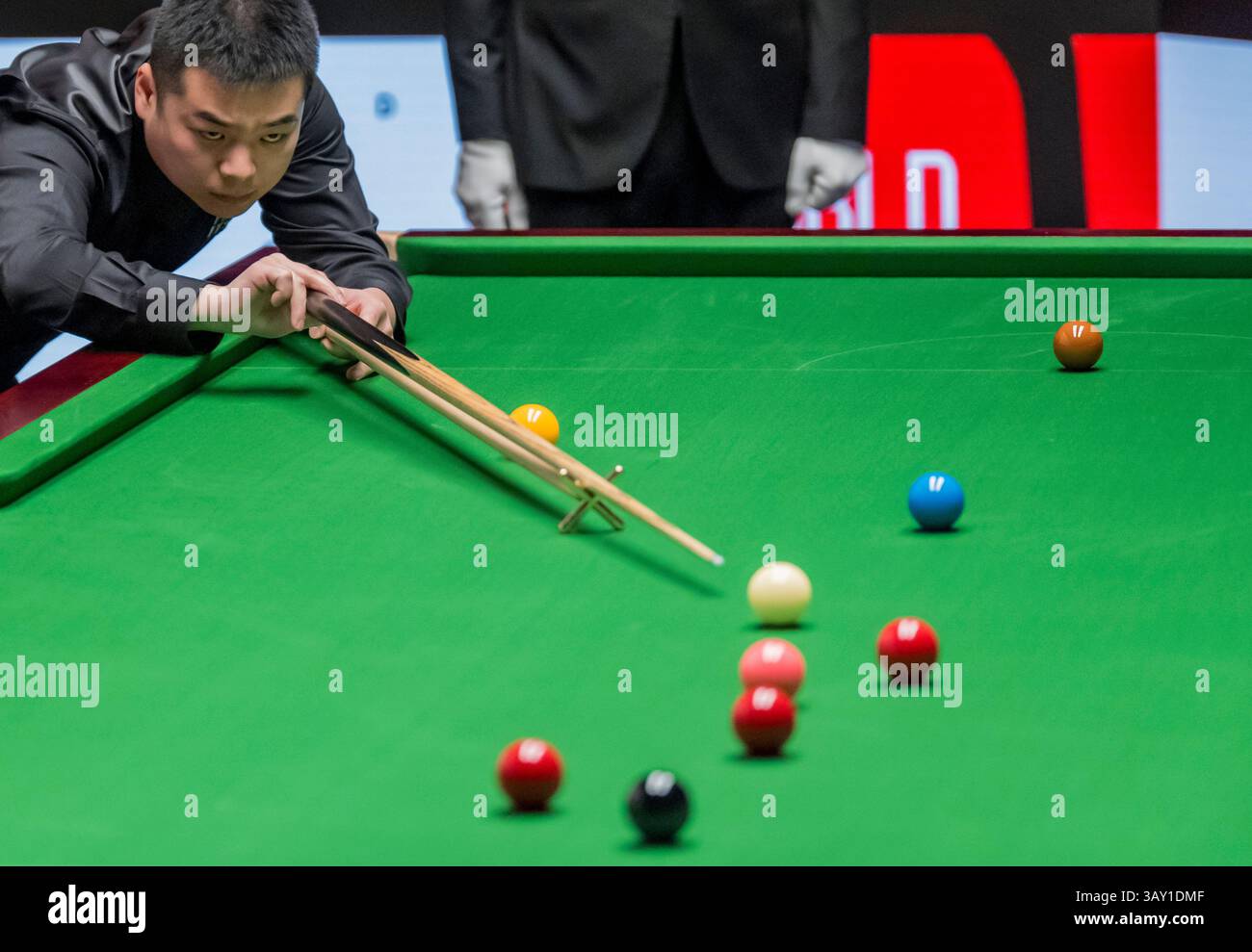 Pang Junxu during his match against Zhang Anda (not pictured), during ...