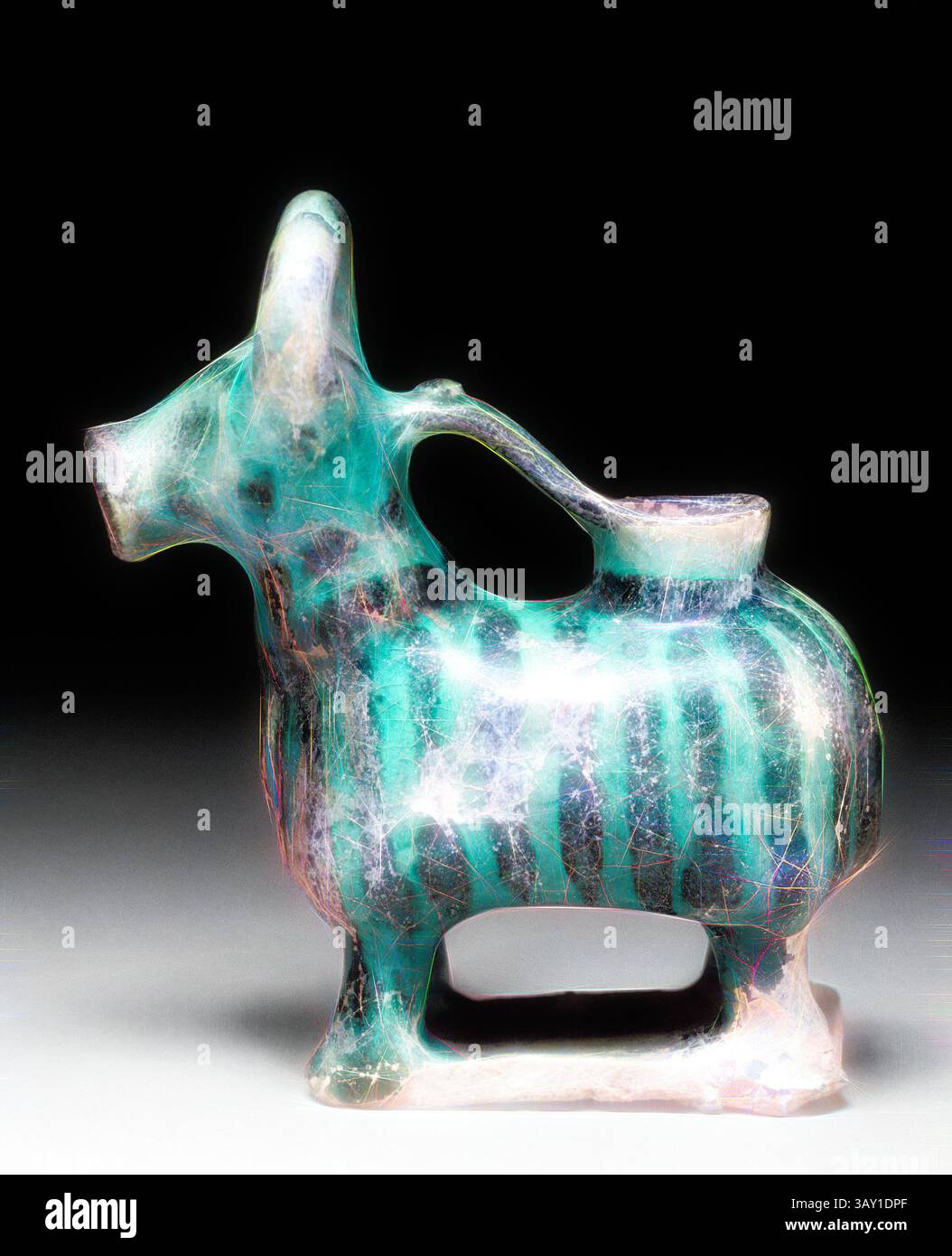 A beautifully shaped vessel crafted in the form of a cow, featuring ...
