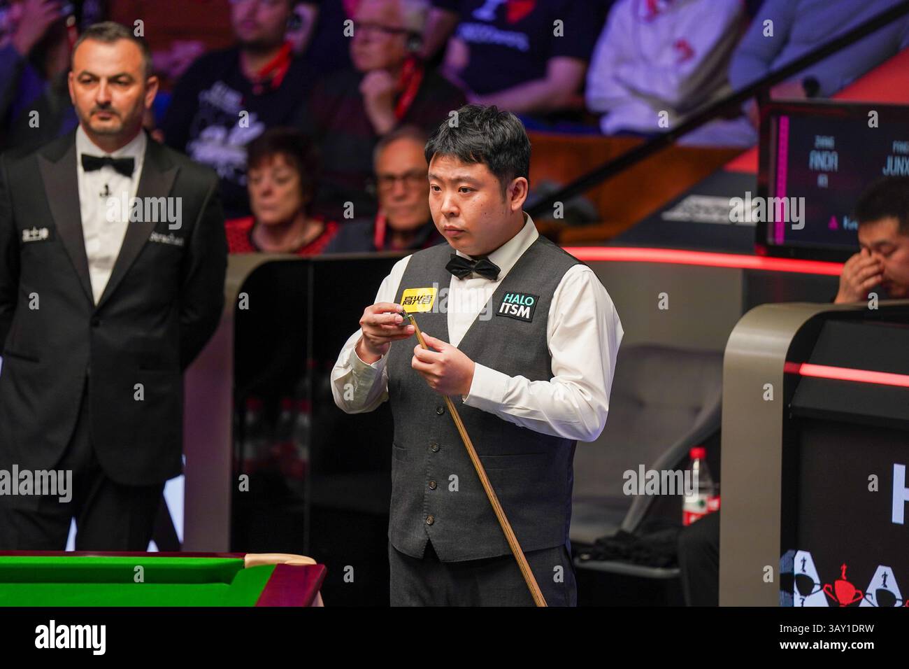 Sheffield, UK. 22nd Apr, 2025. Zhang Anda during the 2025 Halo World ...
