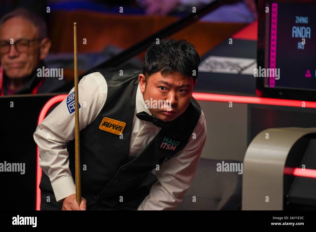 Sheffield, UK. 22nd Apr, 2025. Zhang Anda during the 2025 Halo World ...