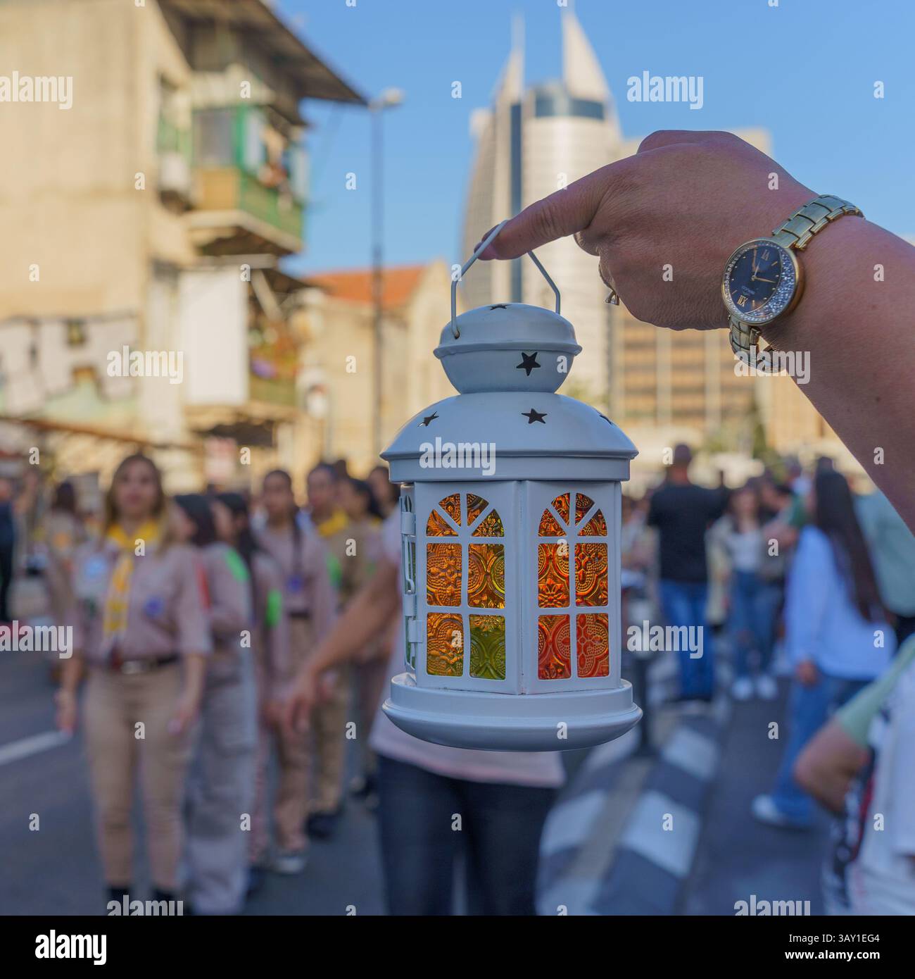 Haifa, Israel - April 19, 2025: Local Arab Orthodox Christians ...
