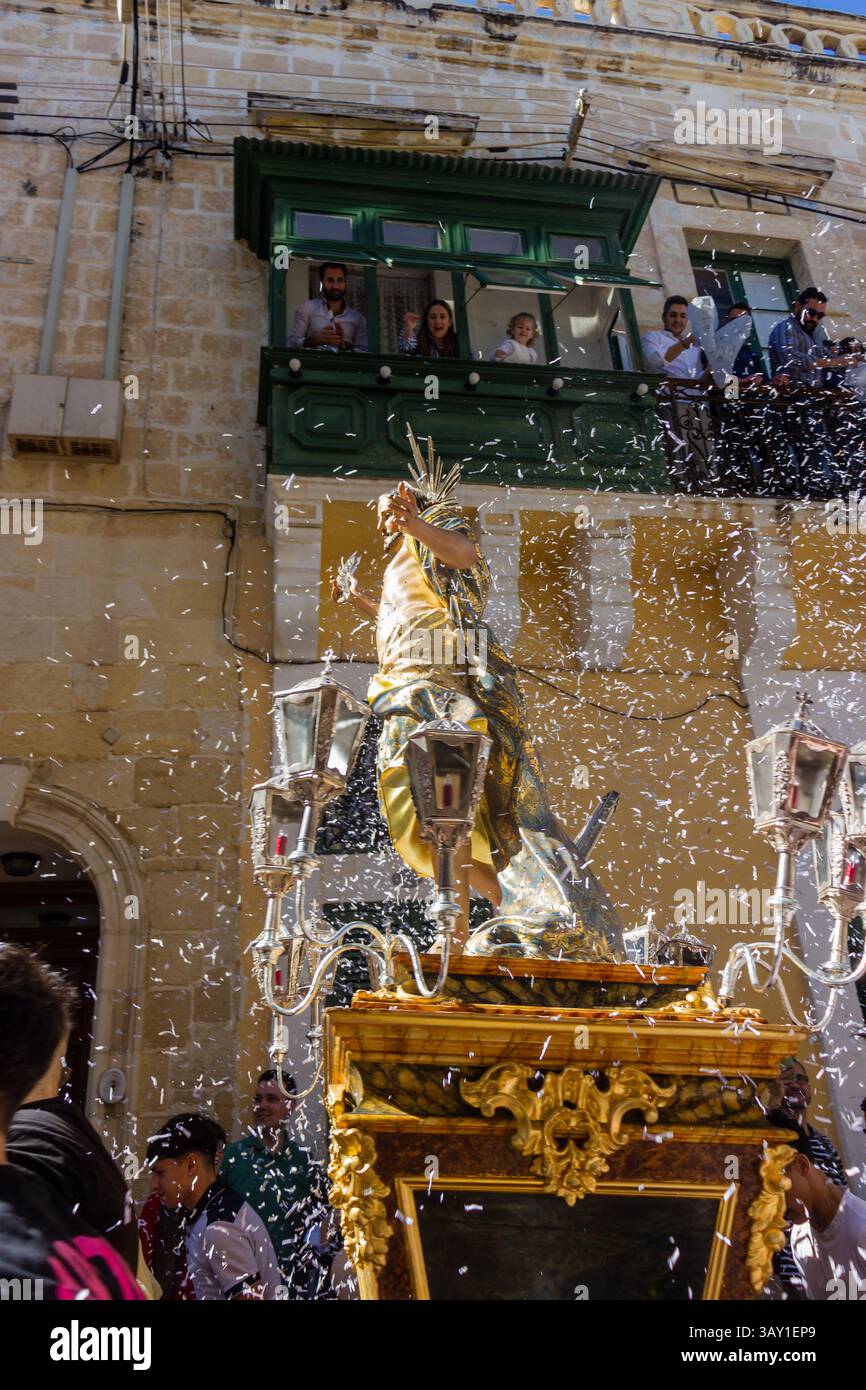 COSPICUA, MALTA - APRIL 20th 2025 Festive Religious Procession Statue ...