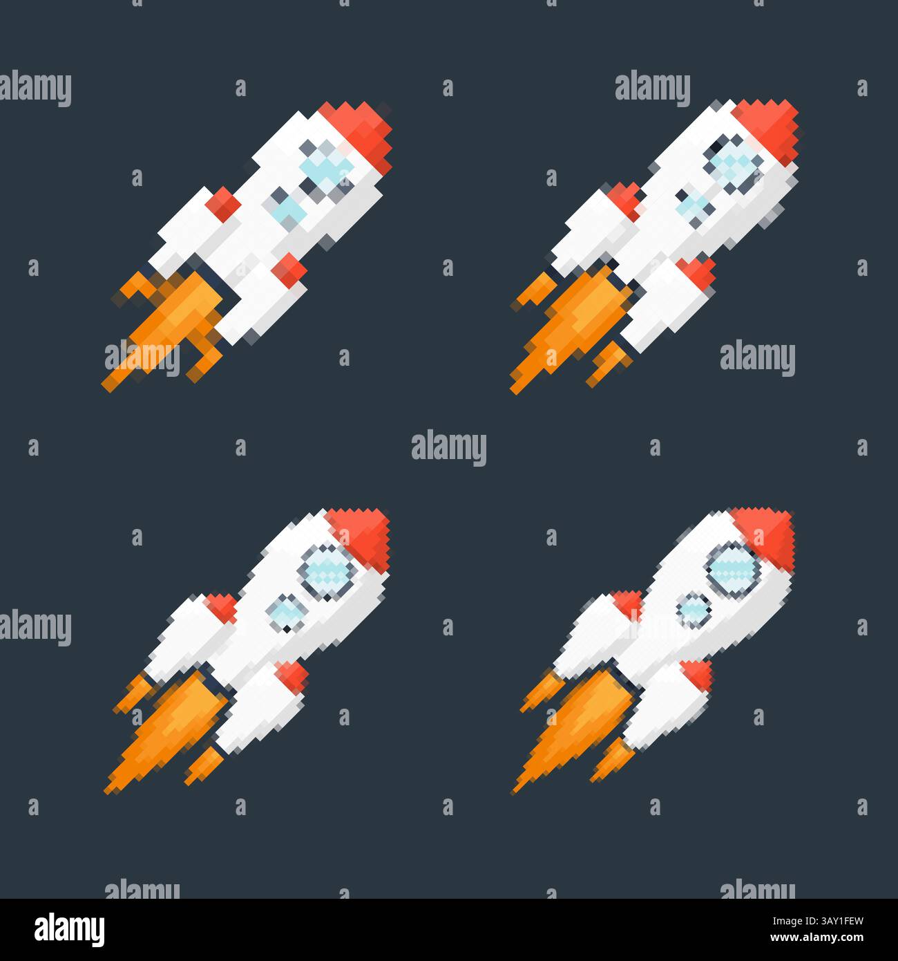 Pixel art rocket with fiery trails, retro games, space-themed designs ...