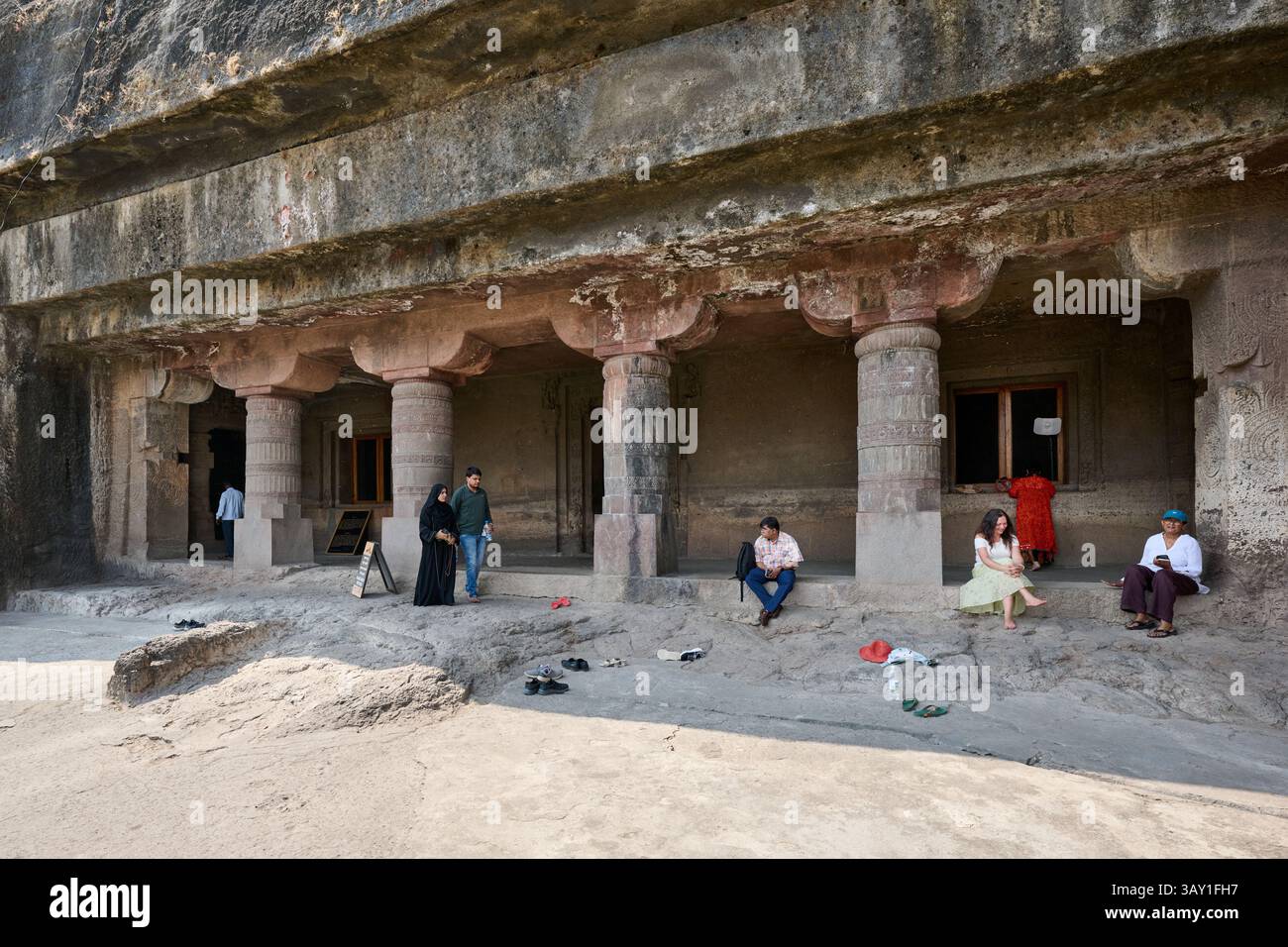 Ajanta caves, cave 21, Aurangabad, India, Asia Stock Photo - Alamy