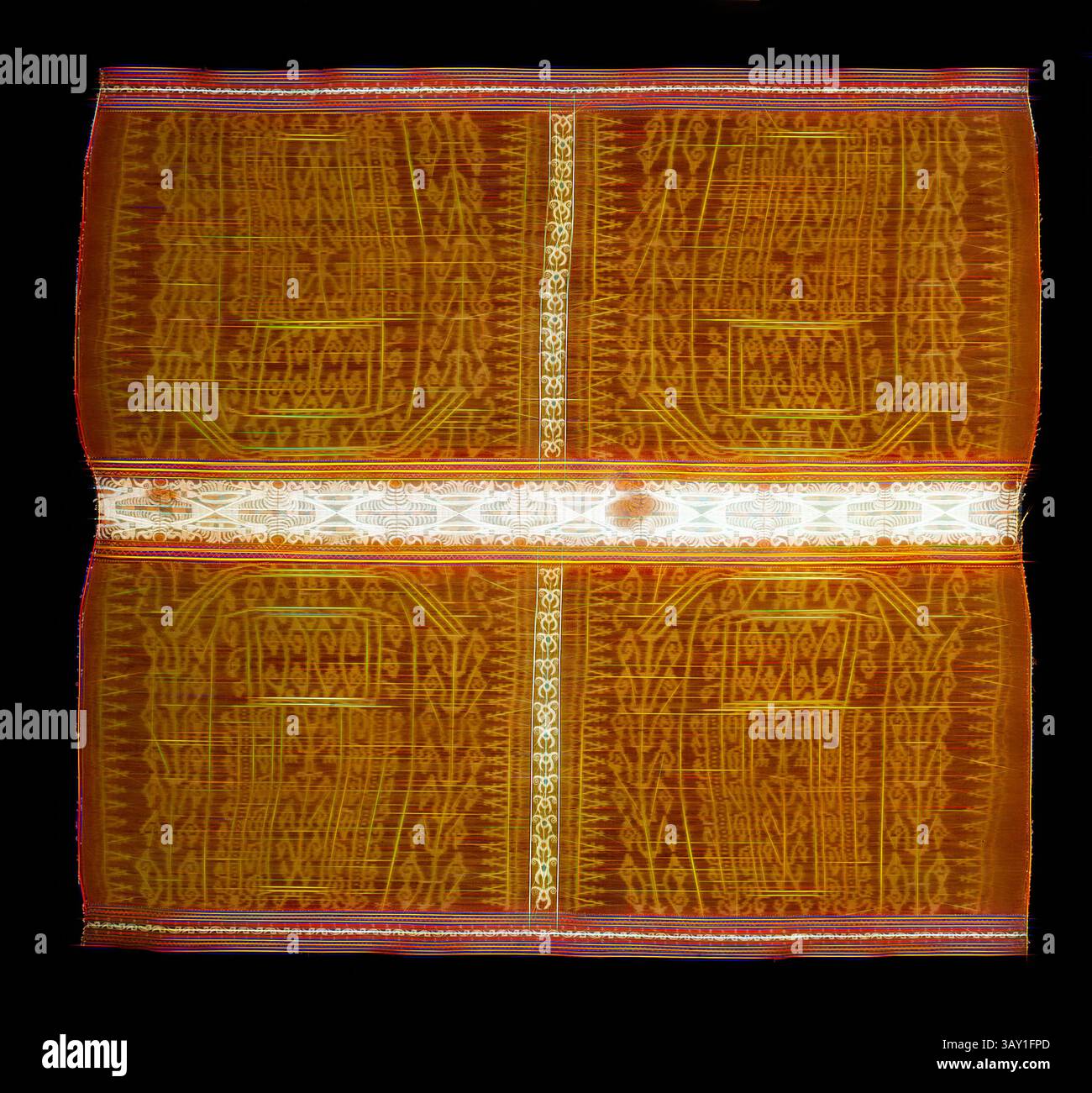 A beautifully intricate textile featuring complex patterns and designs ...