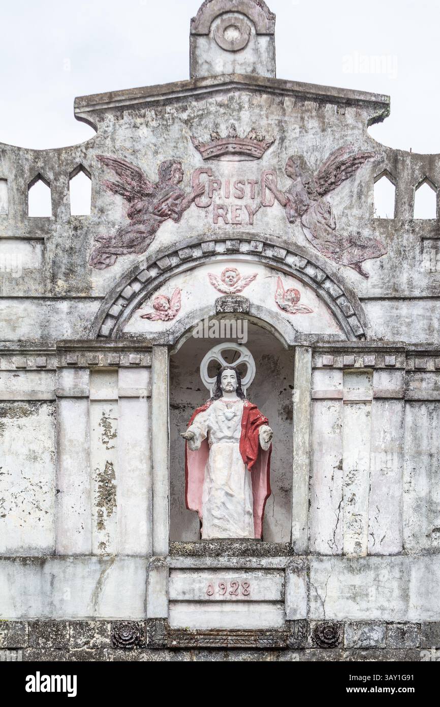 The Christ the King statue stands atop the pediment of St John ...