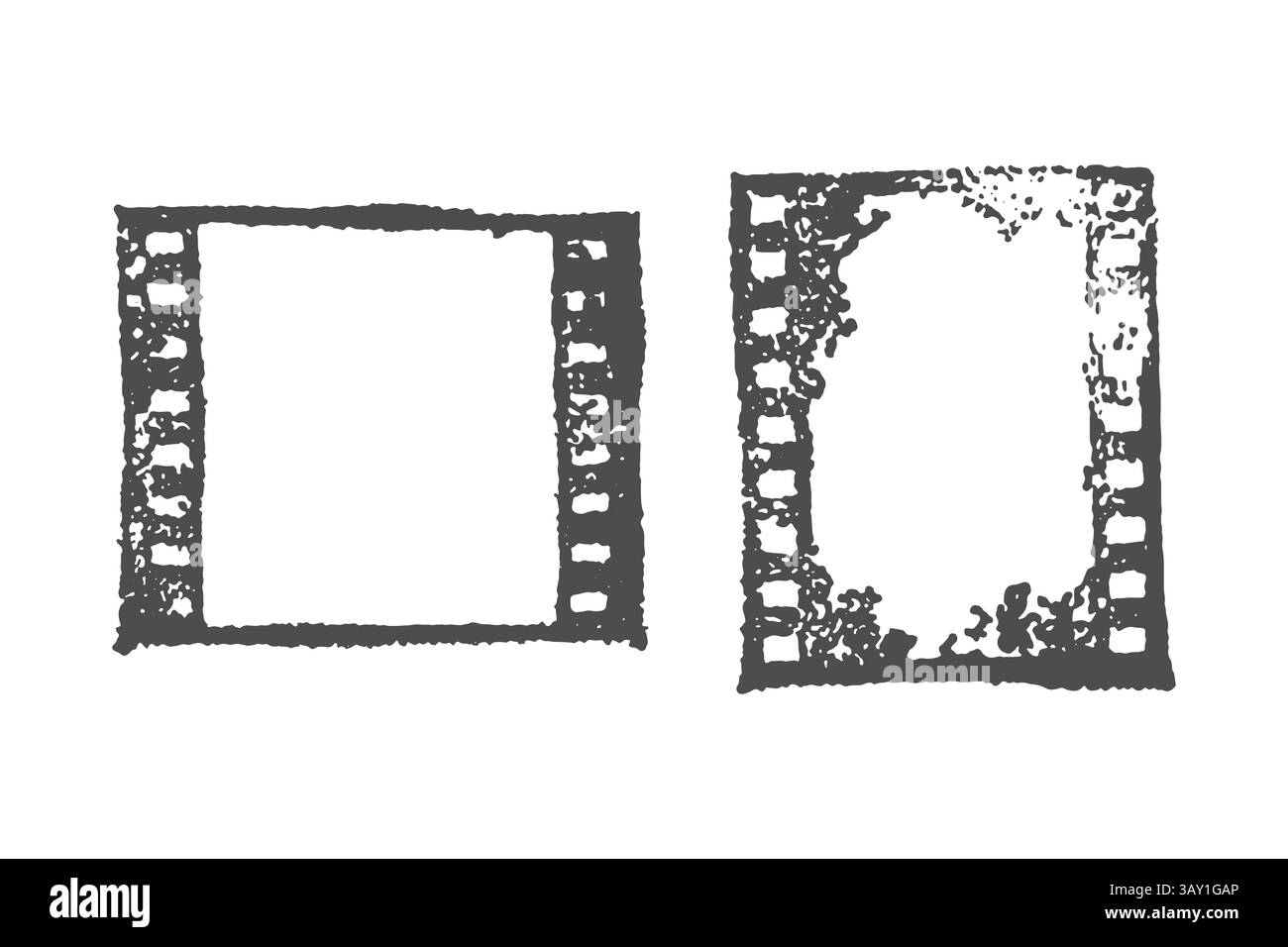 Set film frames, stamp, old grunge film strip, vintage frame, cinema ...