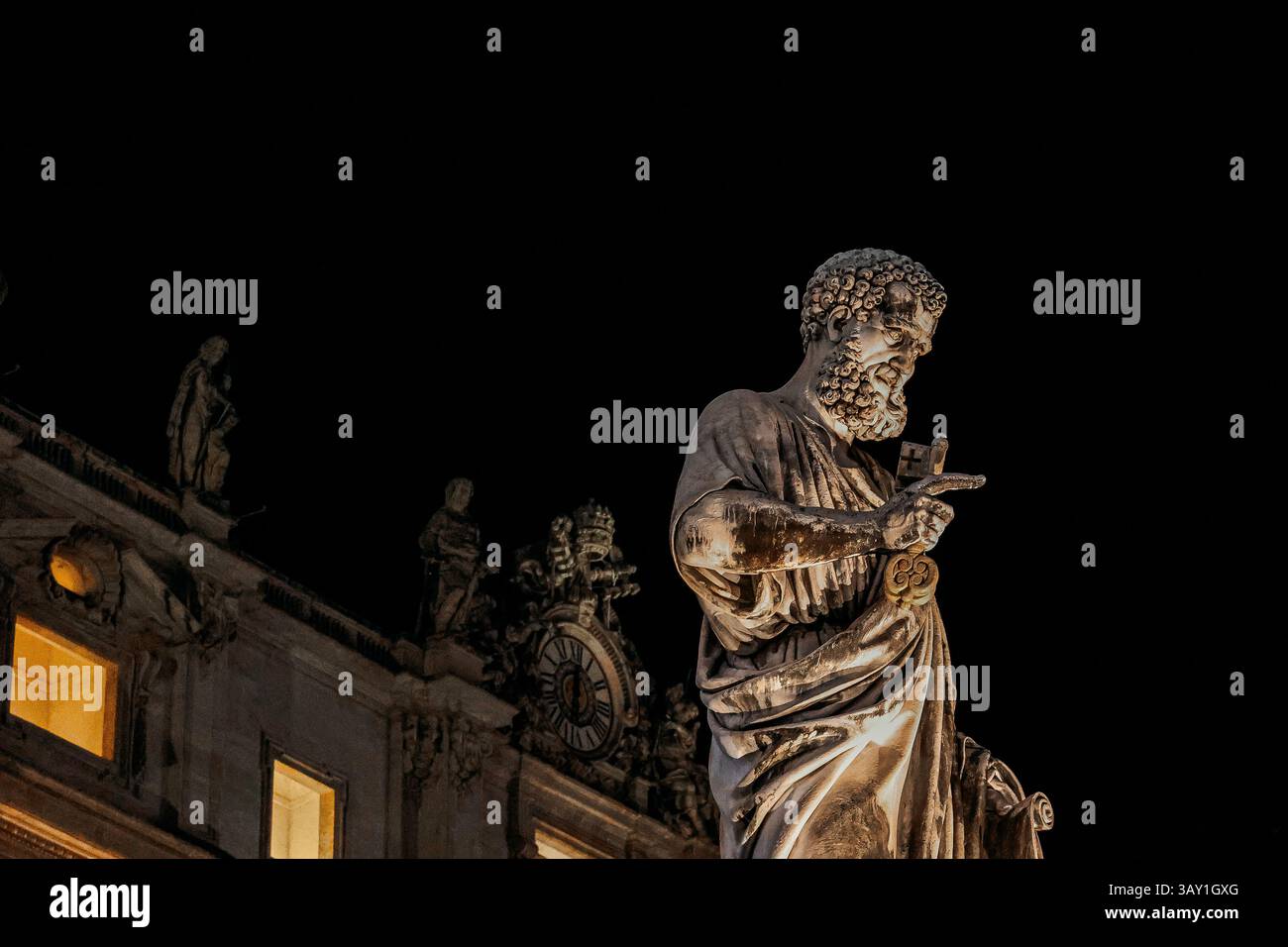 Vatican, Vatican City - December 7, 2023: Statue of Saint Peter in ...