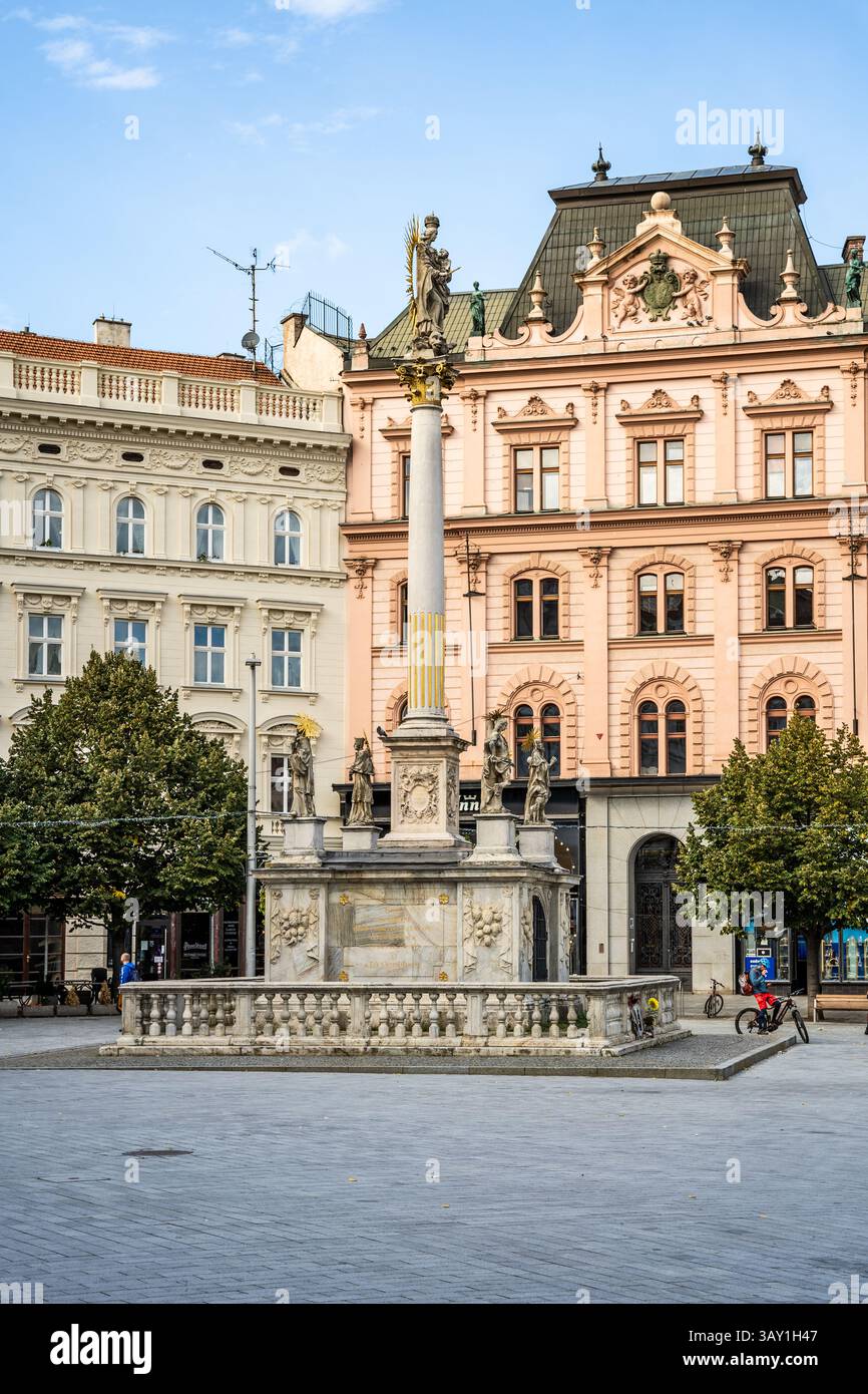 The 17th-century Plague Column (Morovy sloup), Baroque landmark with ...