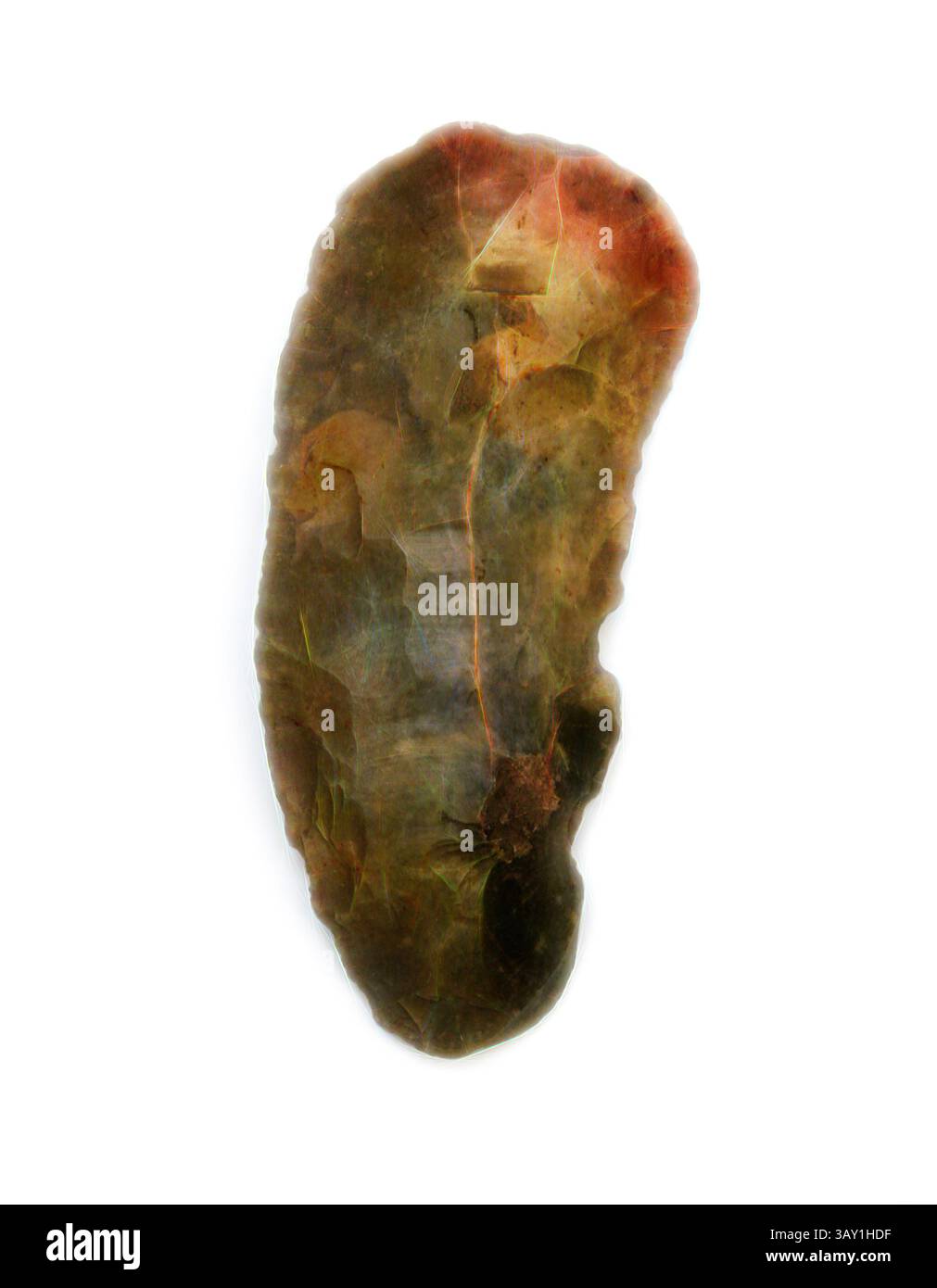 A smooth, elongated stone with earthy tones, showcasing natural ...