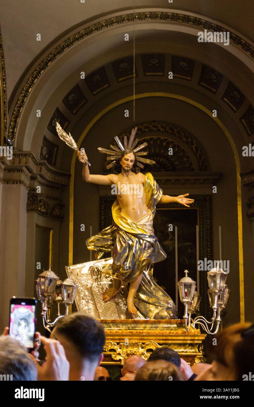 COSPICUA, MALTA - APRIL 20th 2025 Festive Religious Procession Statue ...
