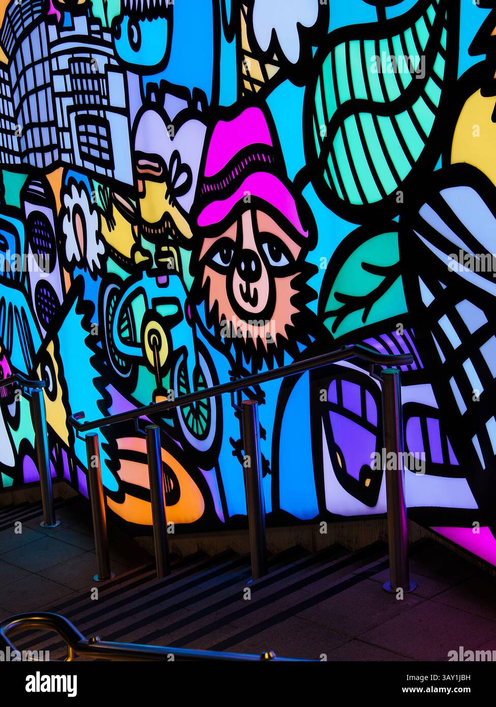 Reading Station Hill Mural, Reading Railway Station, Reading, Berkshire ...