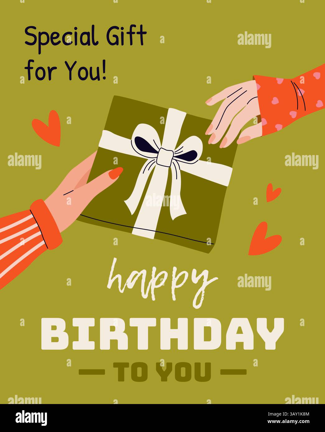 Happy Birthday greeting card. Vertical template Stock Vector Image ...