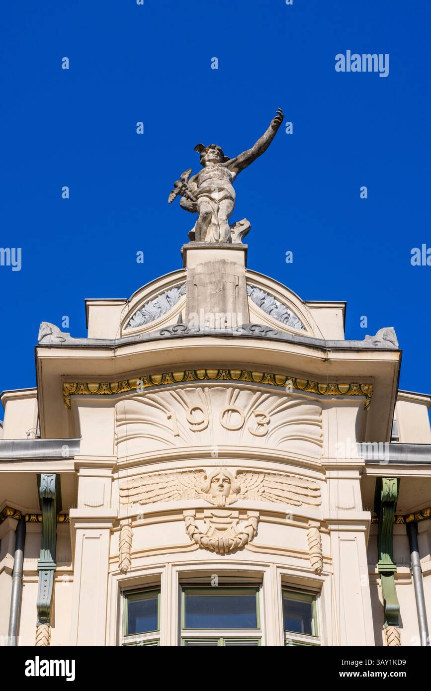 The Statue of Mercury on The Art Nouveau Centromerkur Building ...