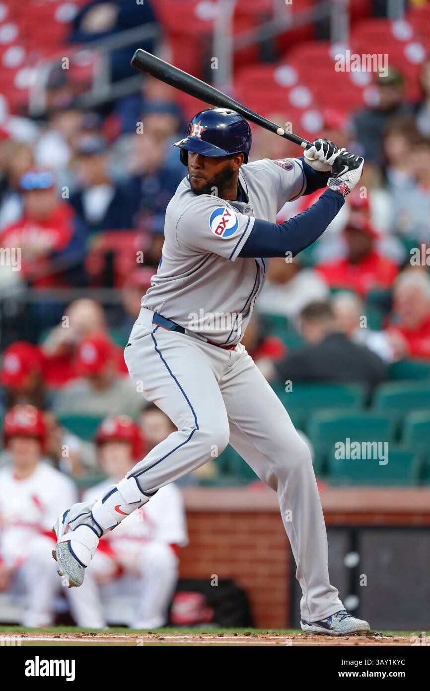 Yordan Alvarez #44 of the Houston Astros at bat during a game against ...