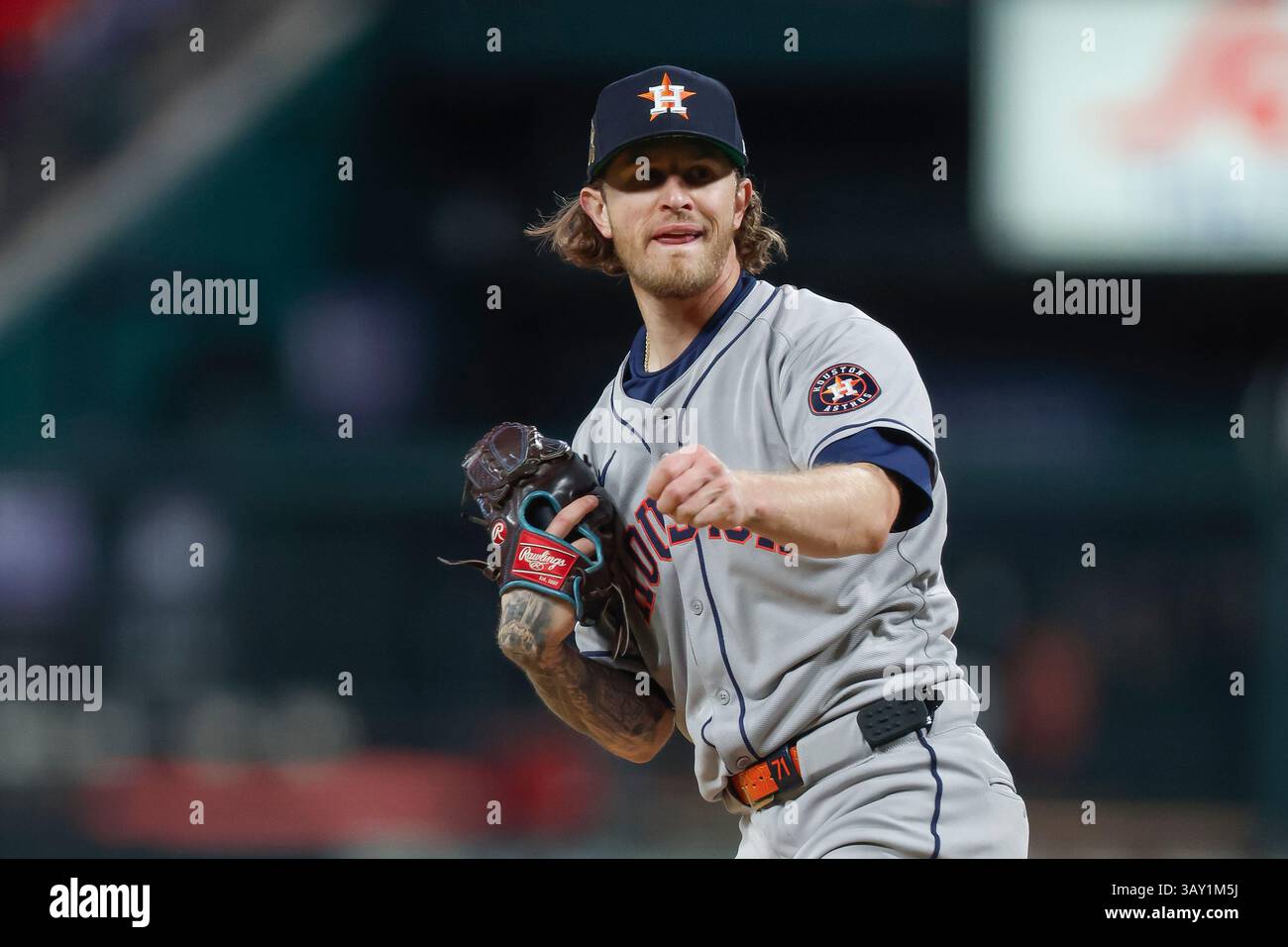 Josh Hader #71 of the Houston Astros throws a pitch during a game ...