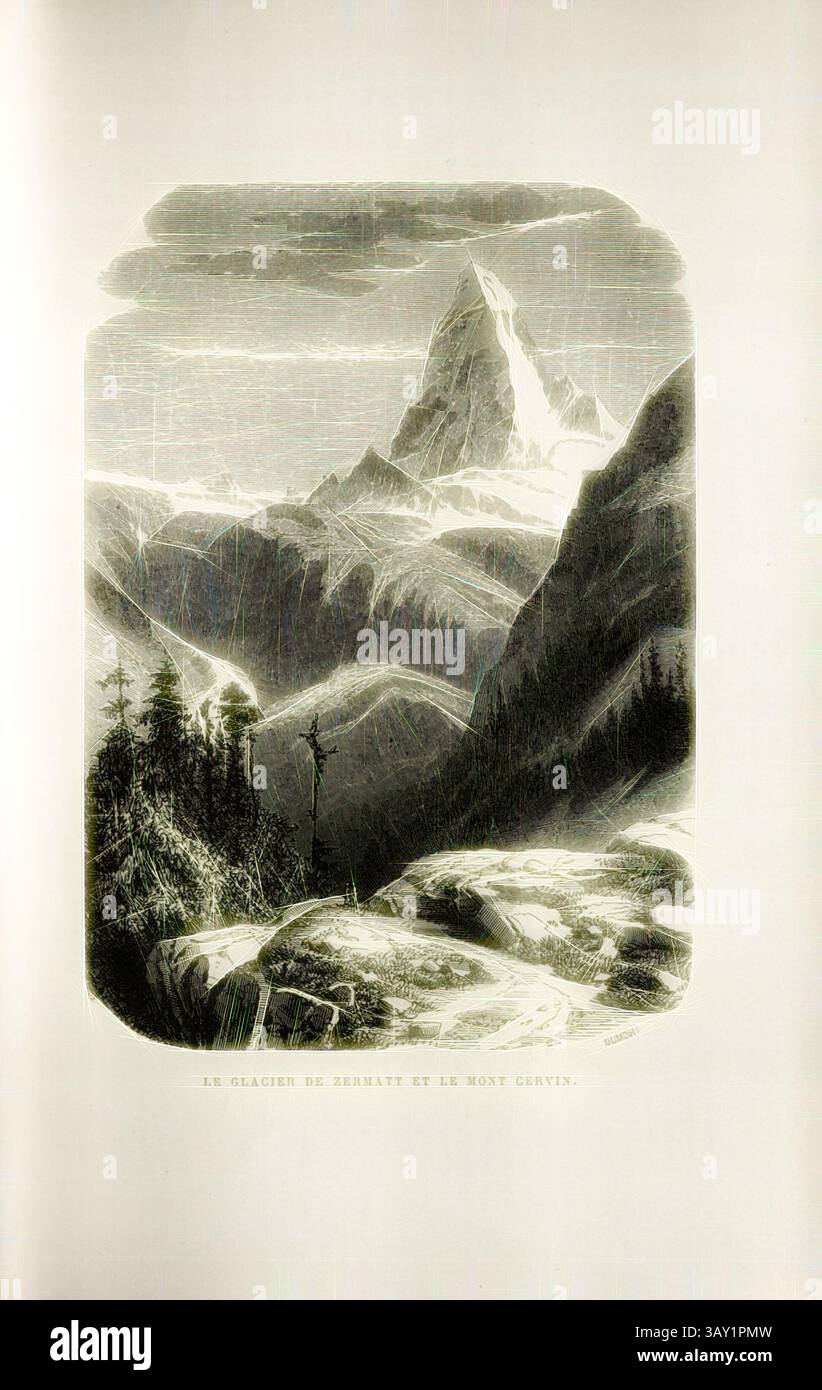 A breathtaking mountain landscape showcases towering peaks and rugged ...