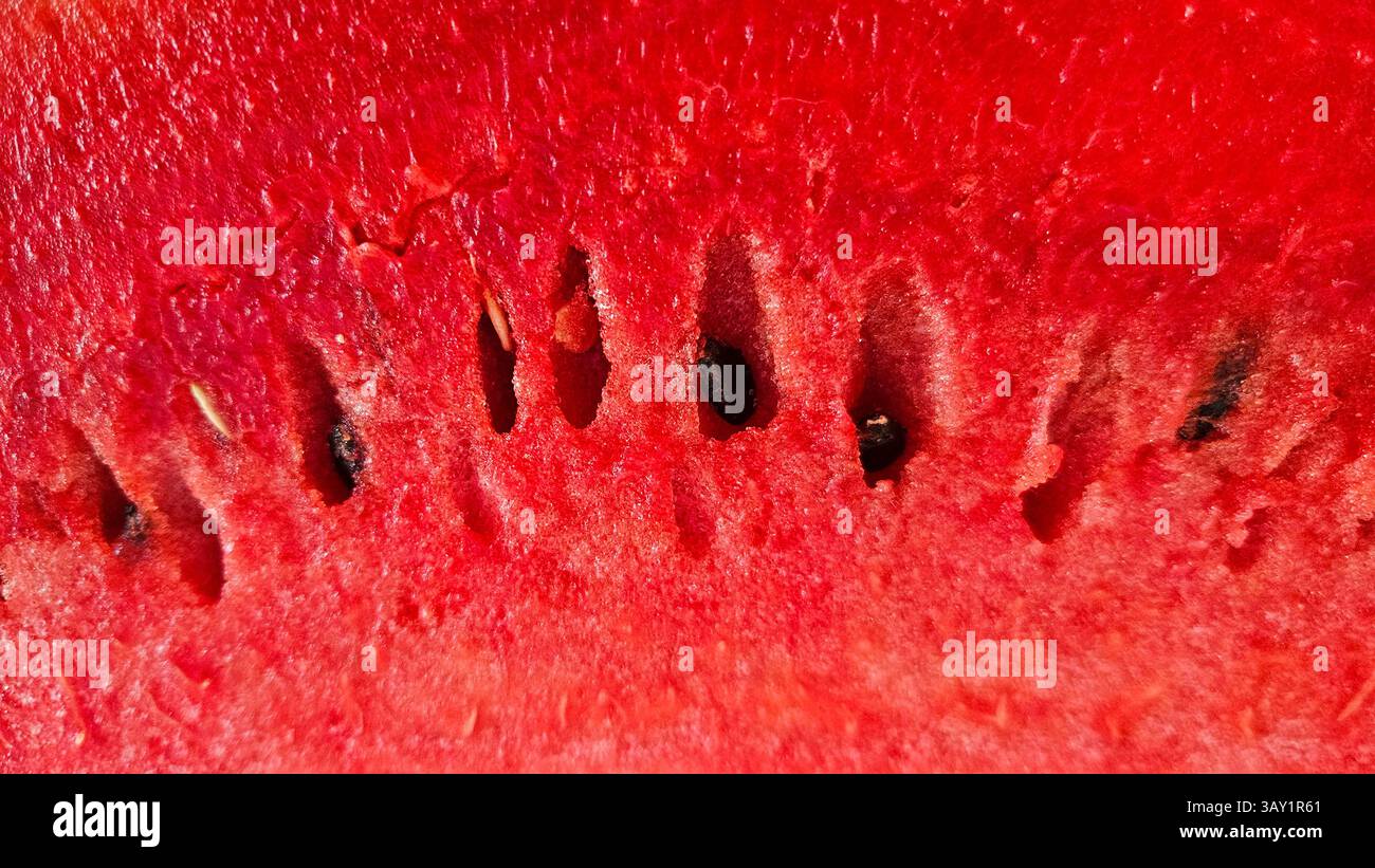Close-up of ripe fresh sweet juicy watermelon, natural food background ...