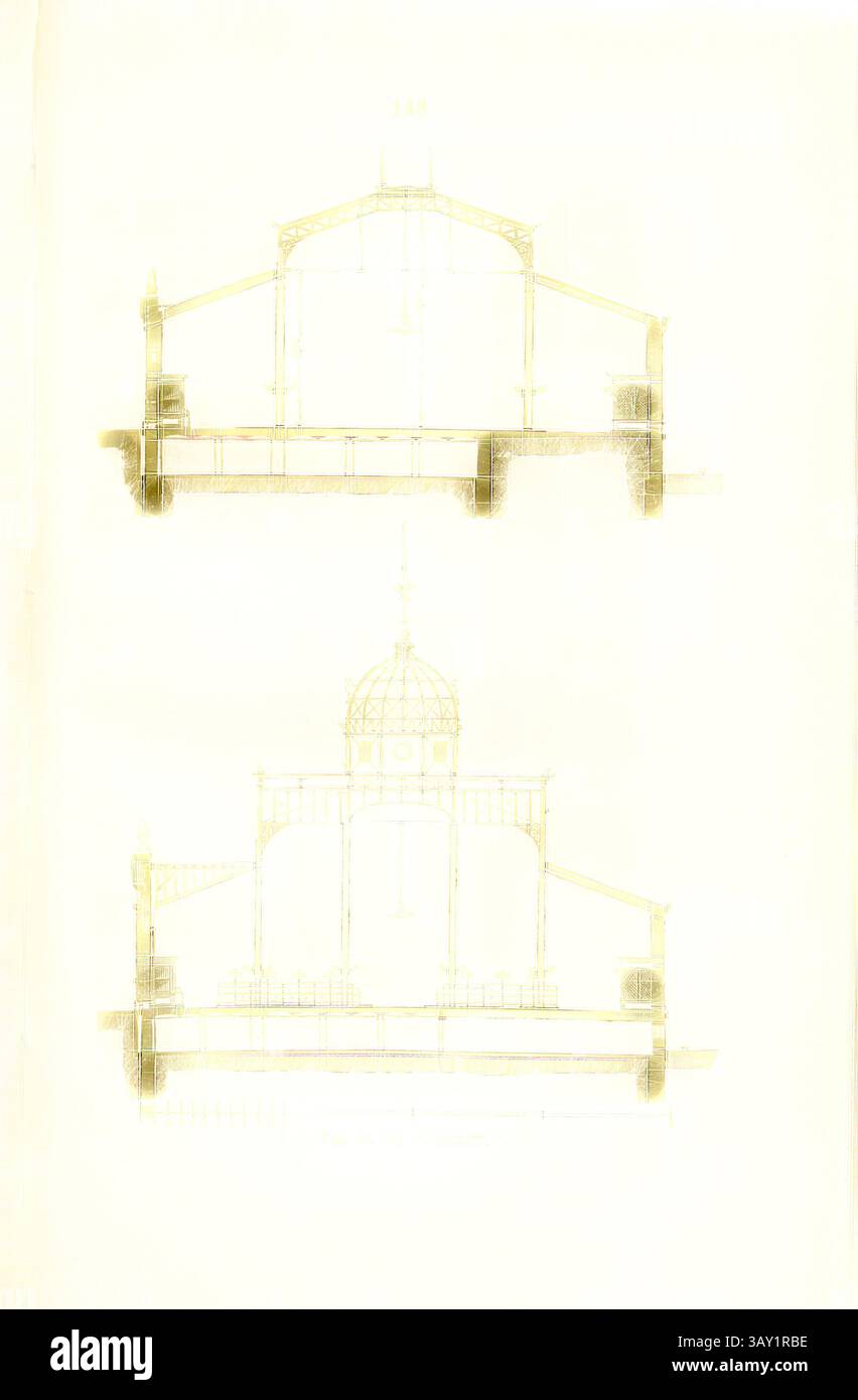 Architectural sketches showcasing two detailed elevations of a ...