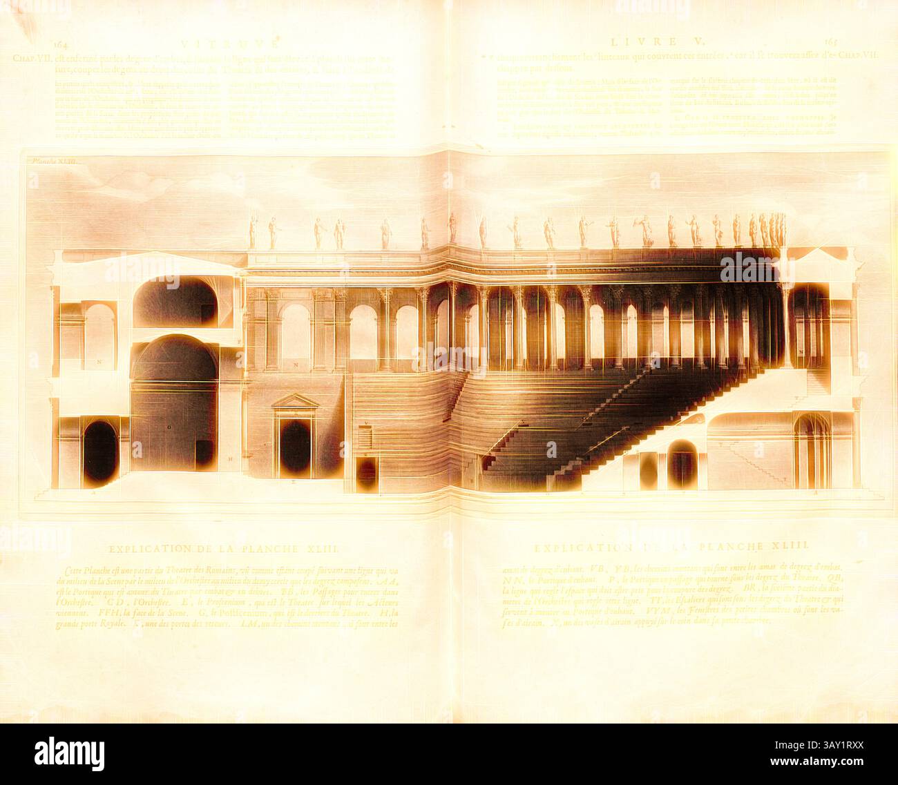 A detailed architectural drawing showcasing a grand, tiered structure ...