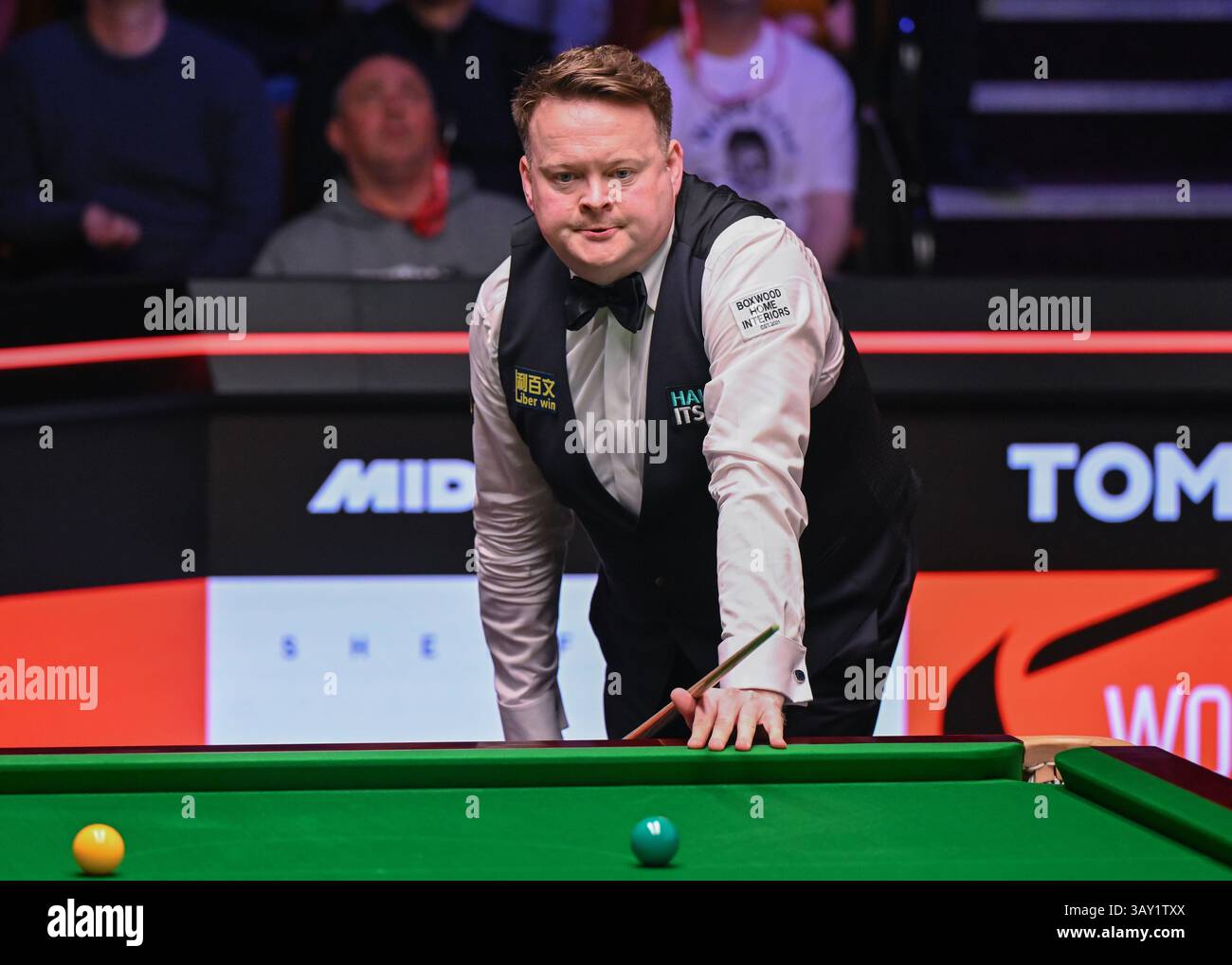 Sheffield, England, 22nd April 2025. Shaun Murphy reacts during his ...