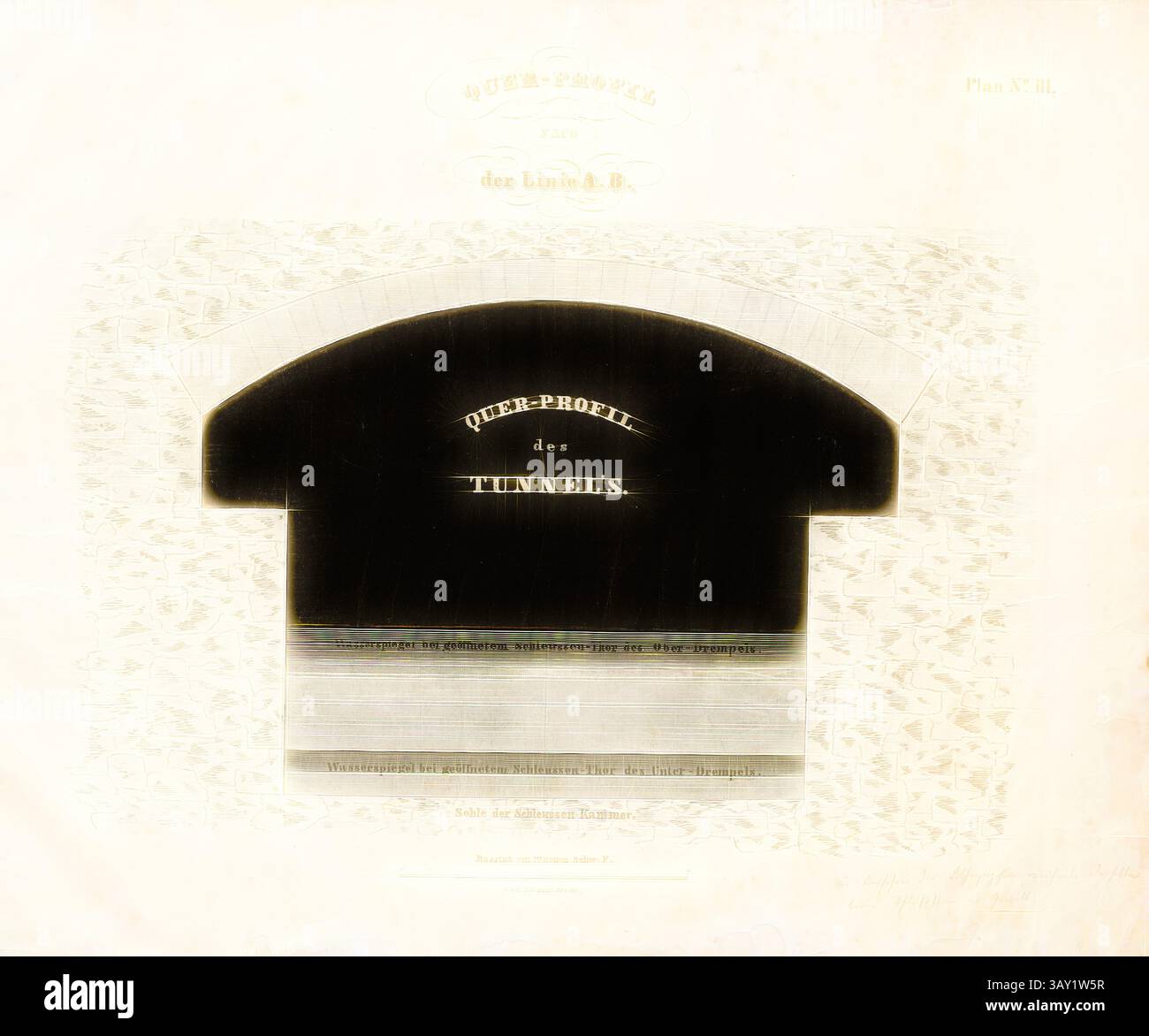 An intricate illustration detailing the profiles of tunnels, showcasing ...